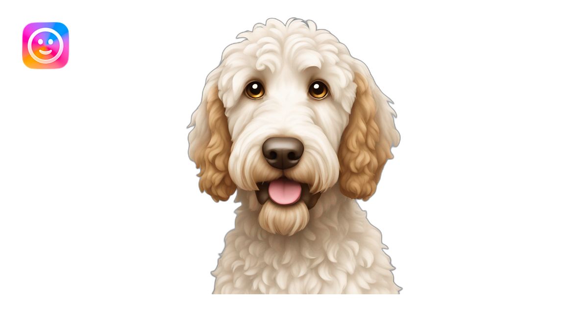White and light brown Labradoodle emoji | AI Emoji Generator