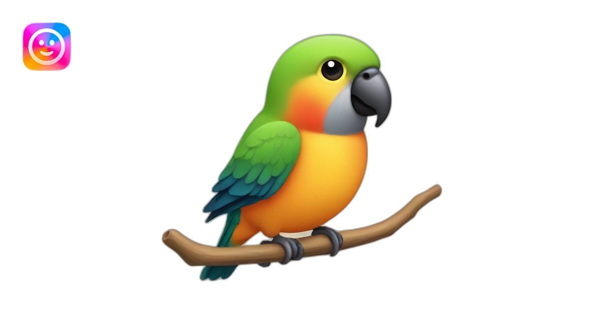 Lovebird fisher with black head emoji | AI Emoji Generator