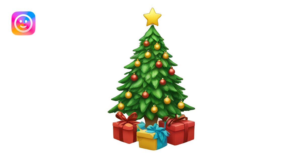 a christmas tree opening gifts emoji | AI Emoji Generator