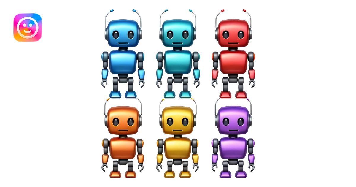 Wholesome cute robots emoji | AI Emoji Generator