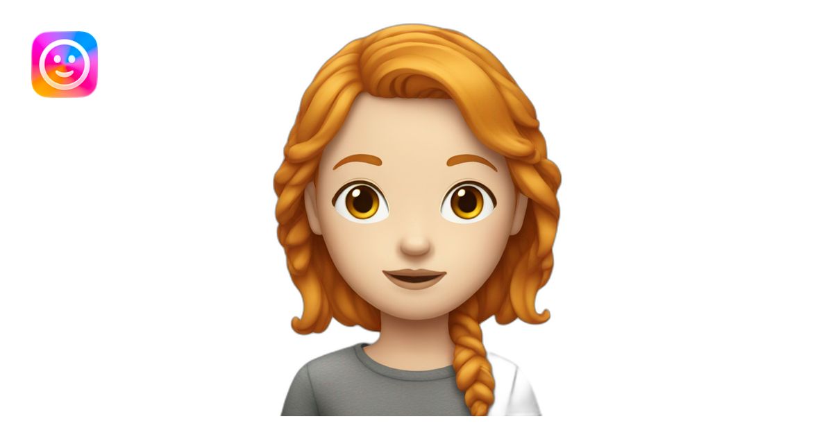 ginger girl memoji head emoji | AI Emoji Generator