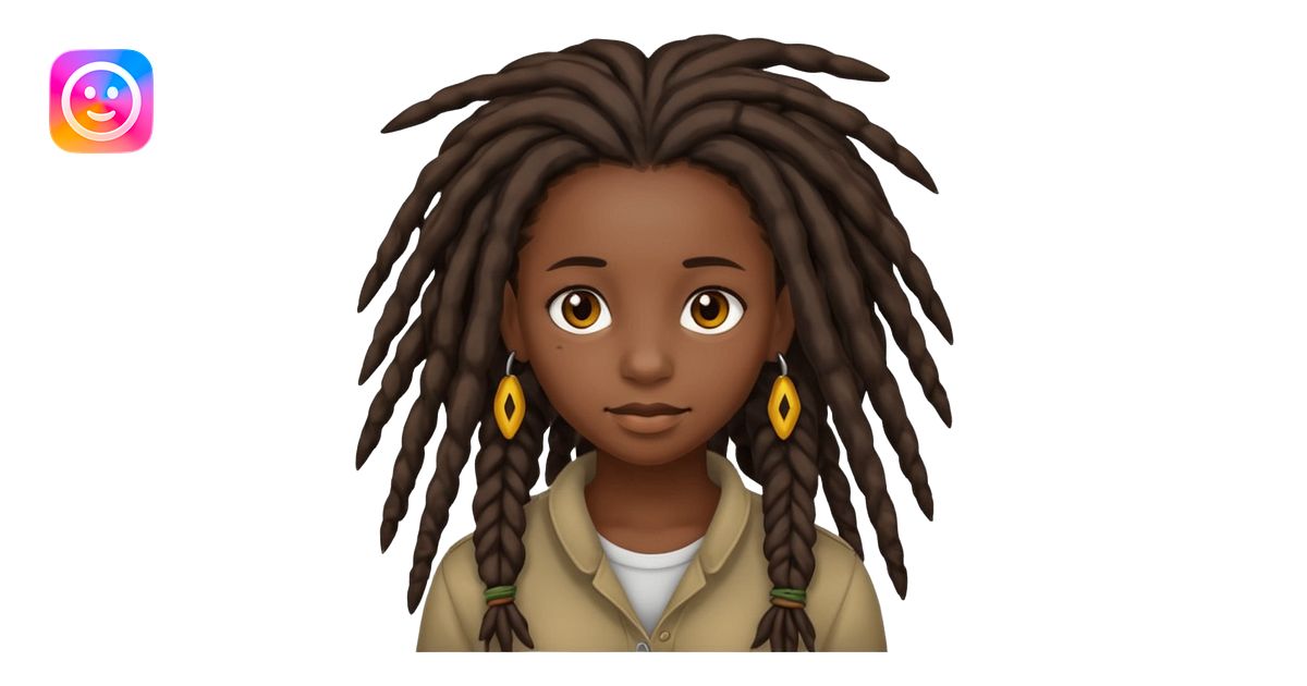 dark skinned girl with dreadlocks emoji | AI Emoji Generator