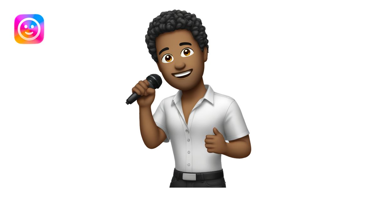singer with microphone emoji | AI Emoji Generator