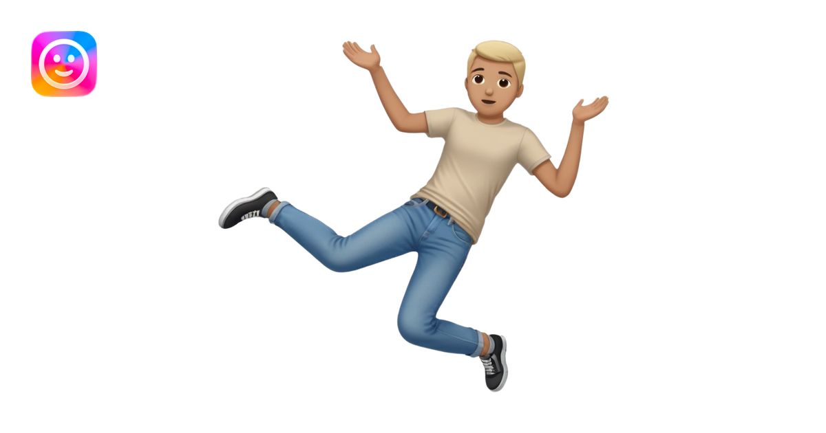 Falling side ways no face from the sky emoji | AI Emoji Generator