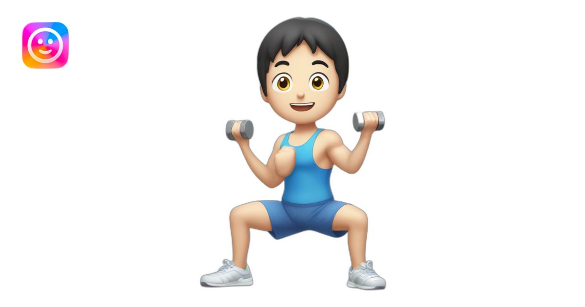Doraemon workout at gym emoji | AI Emoji Generator
