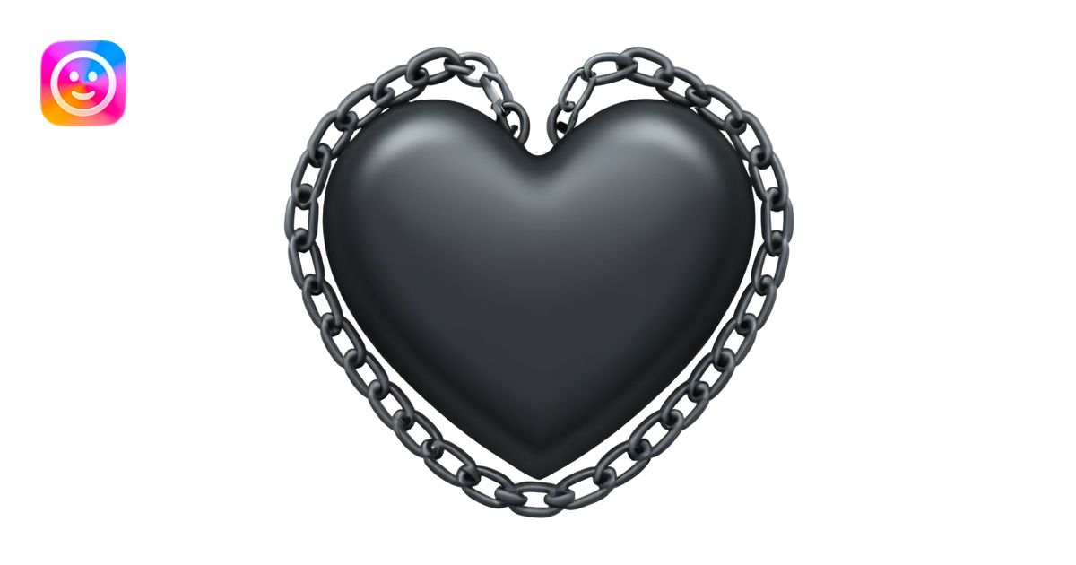 Black heart with chain emoji | AI Emoji Generator