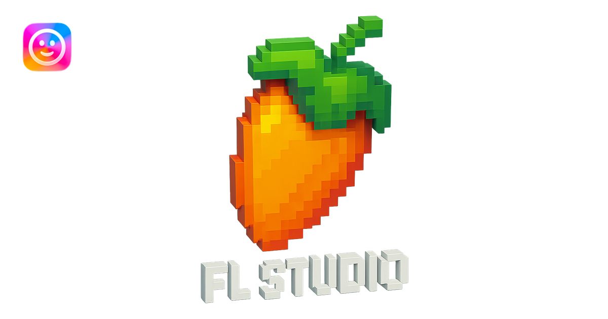 FL Studio logo, voxel style 3D illustration | AI Emoji Generator