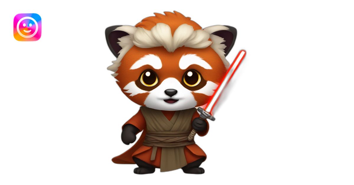 red panda jedi emoji | AI Emoji Generator