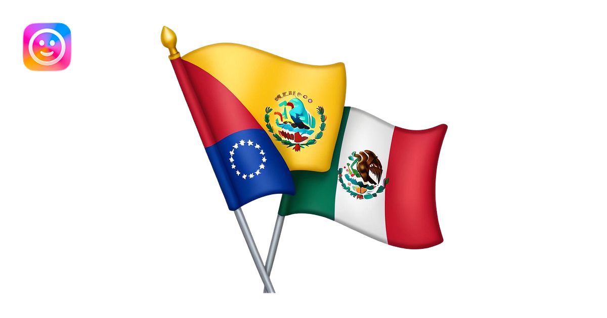 Bandera de Venezuela combinada con la de México emoji | AI Emoji Generator