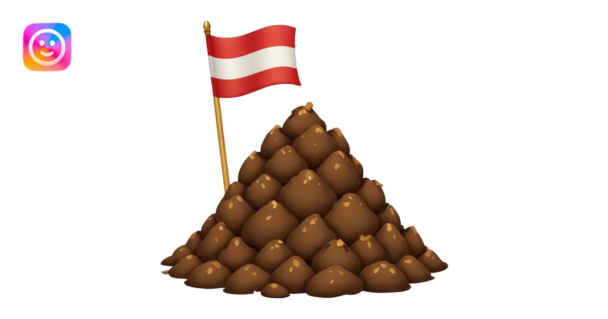 Indonesian flag but poop in mid in flag emoji | AI Emoji Generator