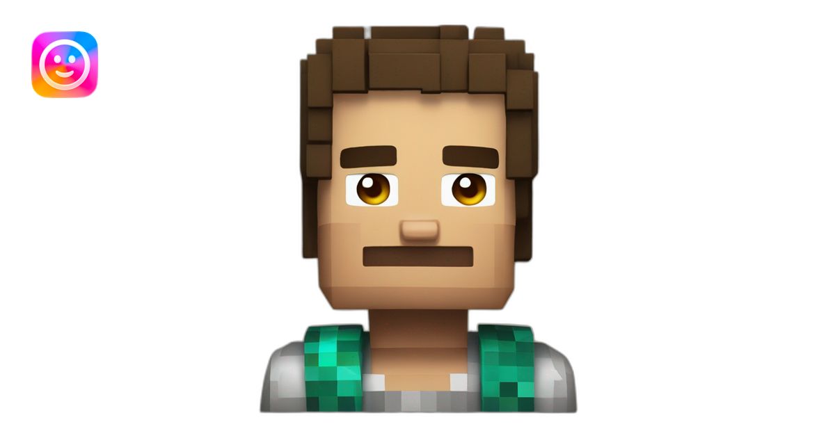Minecraft thinking Steve emoji | AI Emoji Generator