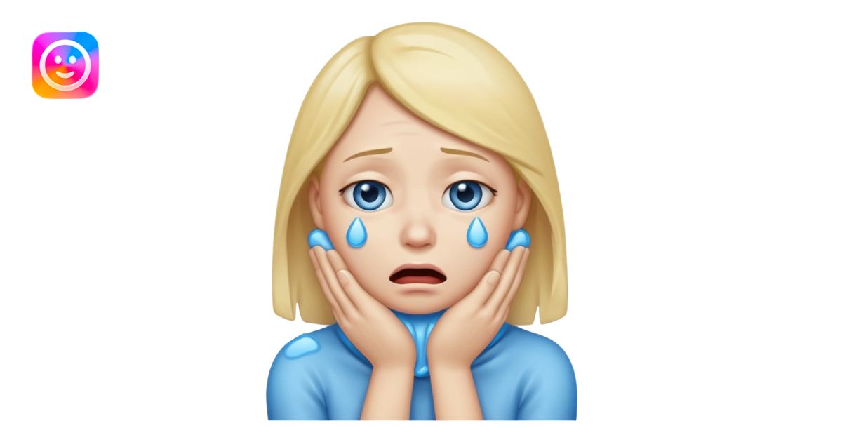 Plain crying emoji with two hands rapped around neck emoji | AI Emoji ...