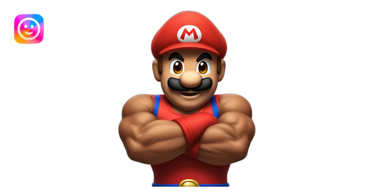 super mario with big muscles emoji | AI Emoji Generator