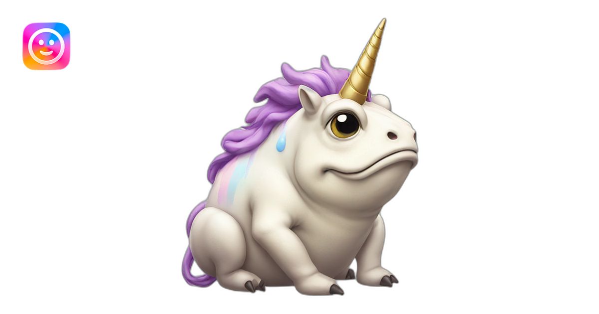 crying unicorn-toad emoji | AI Emoji Generator