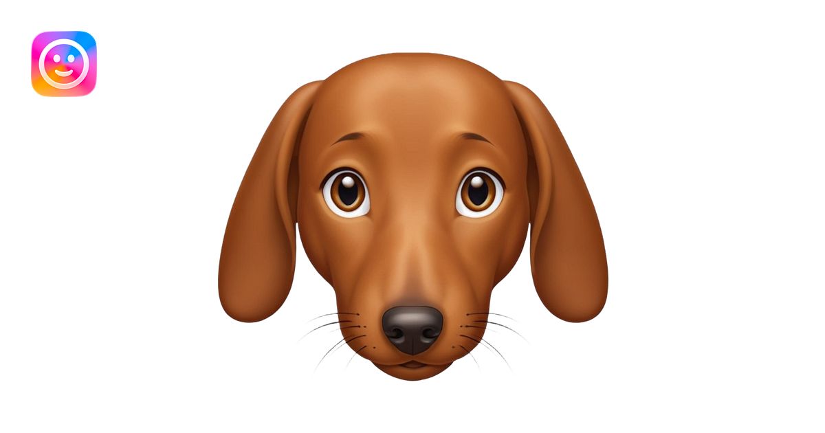 Dachshund's face (thin cheeks, not much hair) emoji | AI Emoji Generator