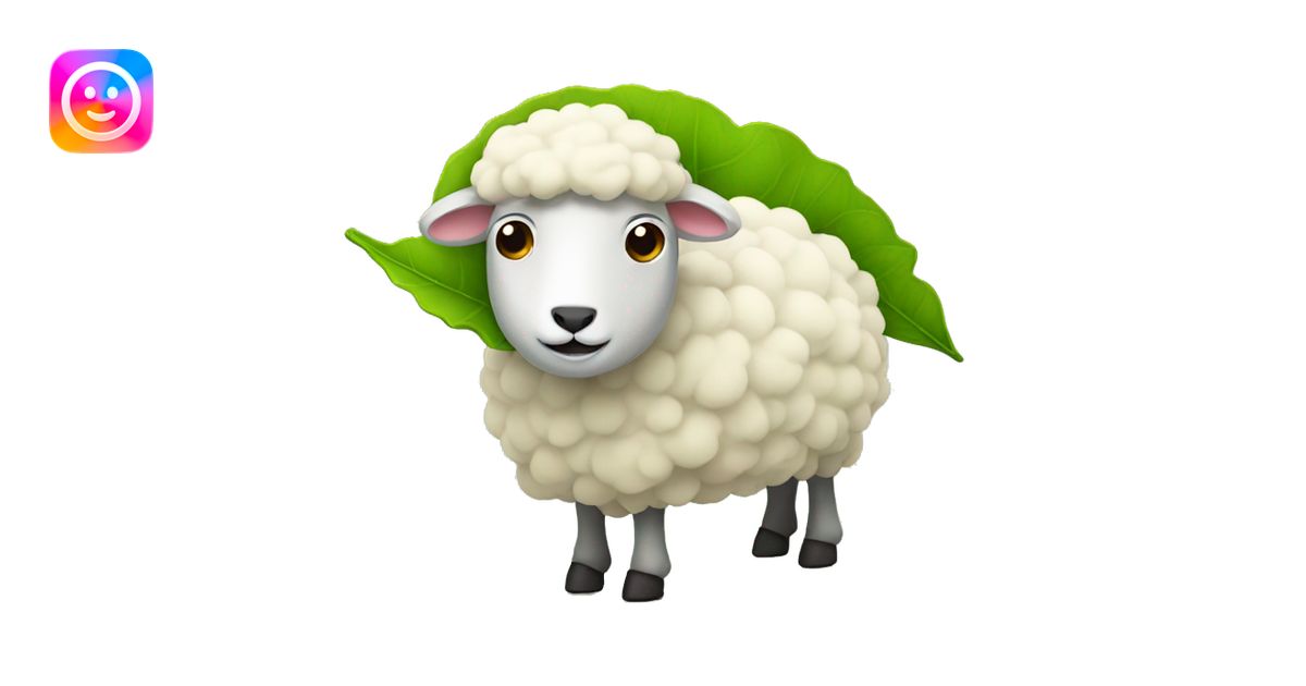 Leaf sheep emoji | AI Emoji Generator
