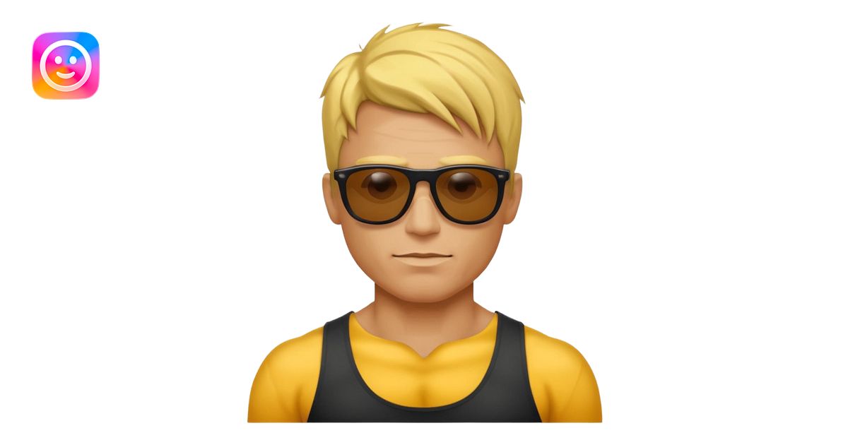 Male core muscles yellow default skin and hair emoji | AI Emoji Generator