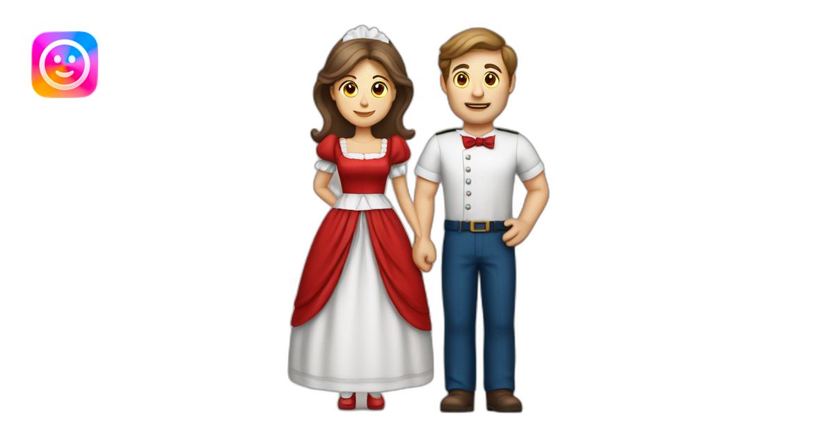 white man dressed in femail maid uniform besides his white wife with ...