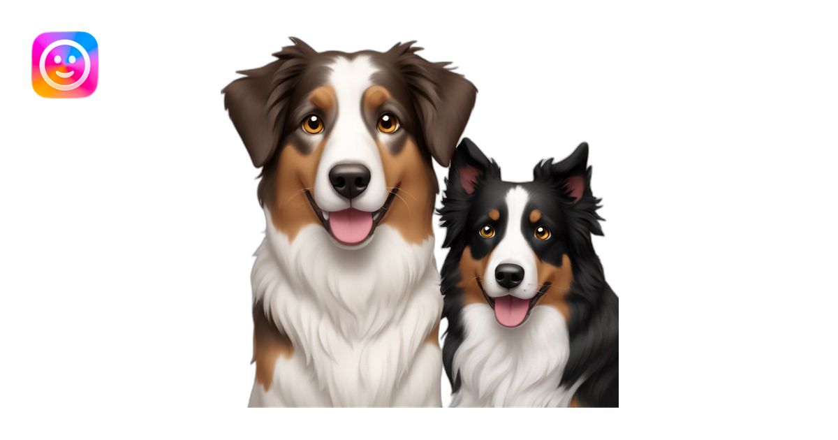 australian Shepard mixed with border collie emoji | AI Emoji Generator