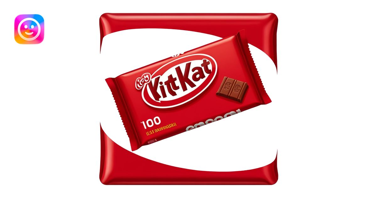 Draw a KitKat bar in its red wrapper with bold white logo. emoji | AI ...