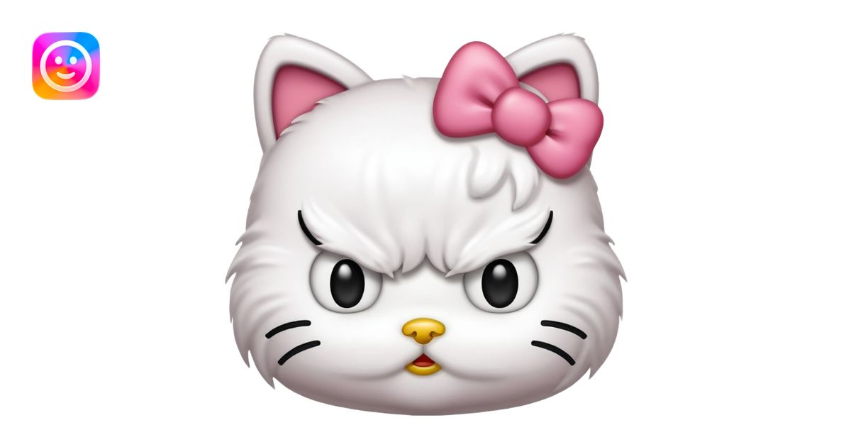 Angry hello kitty emoji | AI Emoji Generator