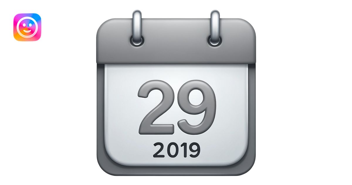 grey date calendar with number 29 emoji | AI Emoji Generator