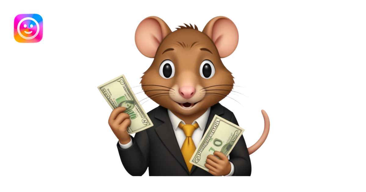 roddy the rat from the movie Flushed Away, holding cash emoji | AI ...
