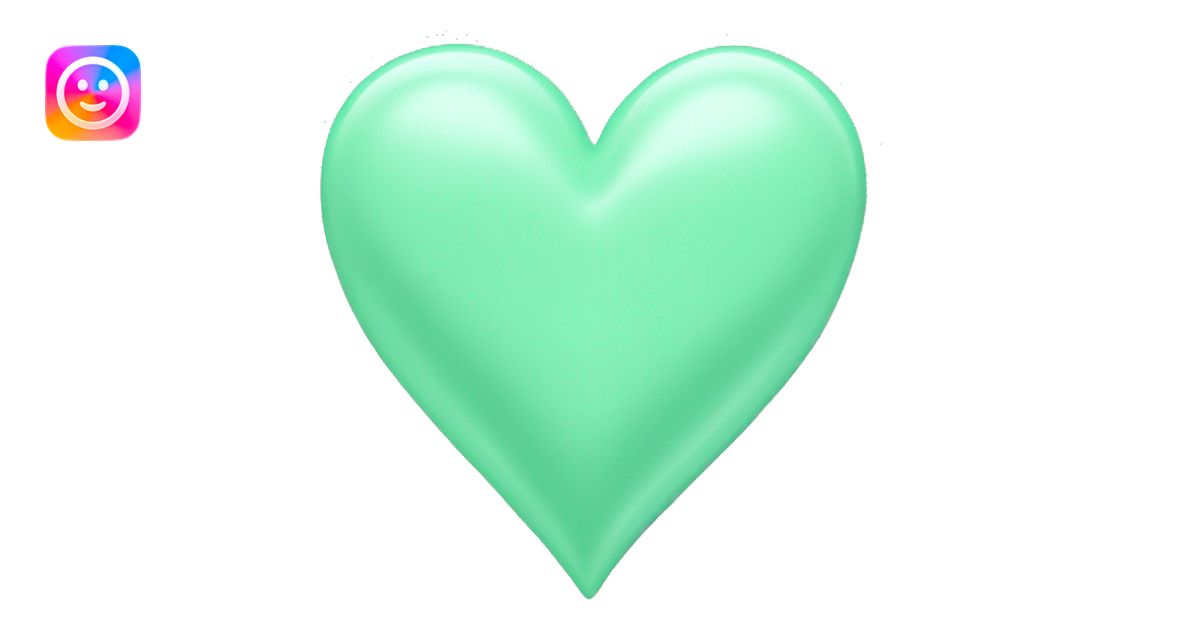Mint green heart pastel emoji | AI Emoji Generator