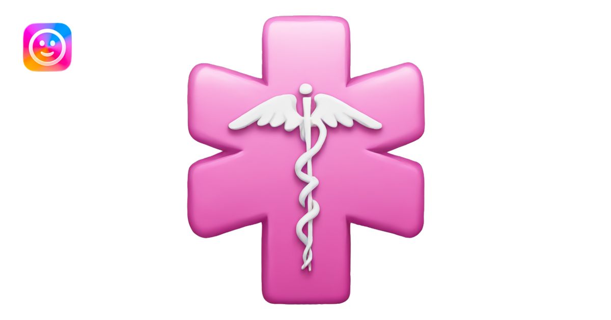 Pink medical cross symbol emoji | AI Emoji Generator
