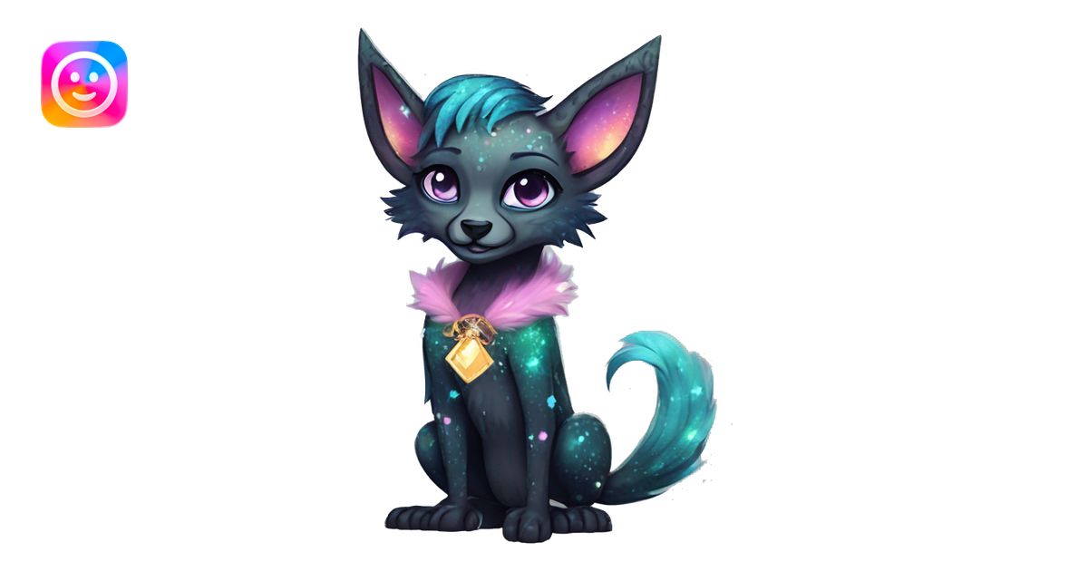 Cool cute Kawaii edgy fantasy animal sparkle fursona Fionbri creature ...