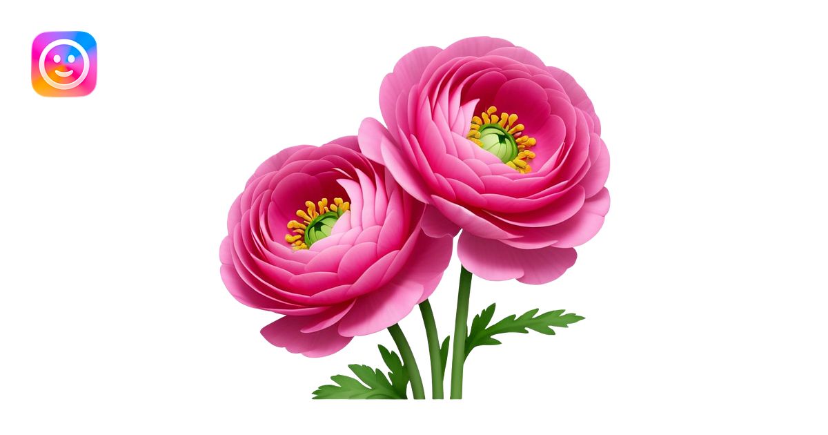 Two Ranunculus flowers emoji | AI Emoji Generator