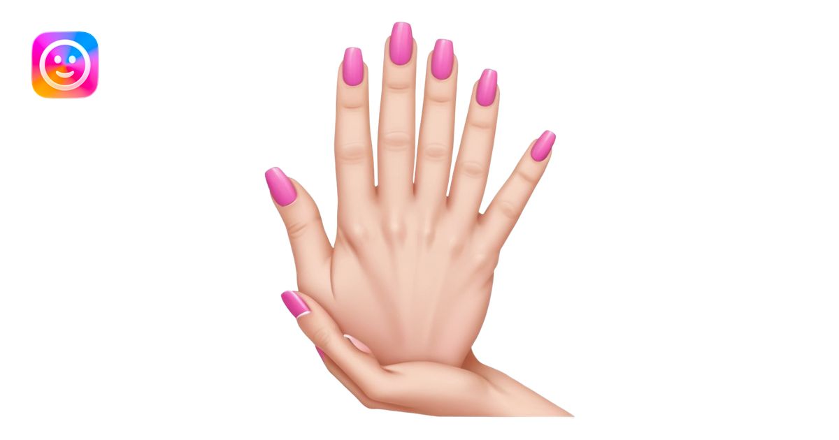 folded hand with pink nails done with five fingers emoji | AI Emoji ...