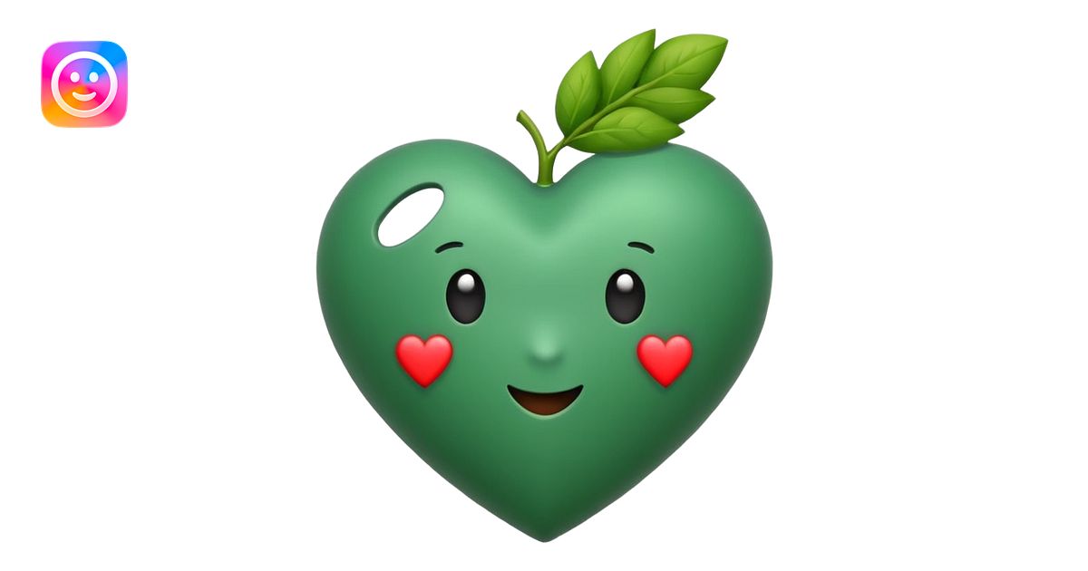 Quiero un corazón color verde pino emoji | AI Emoji Generator