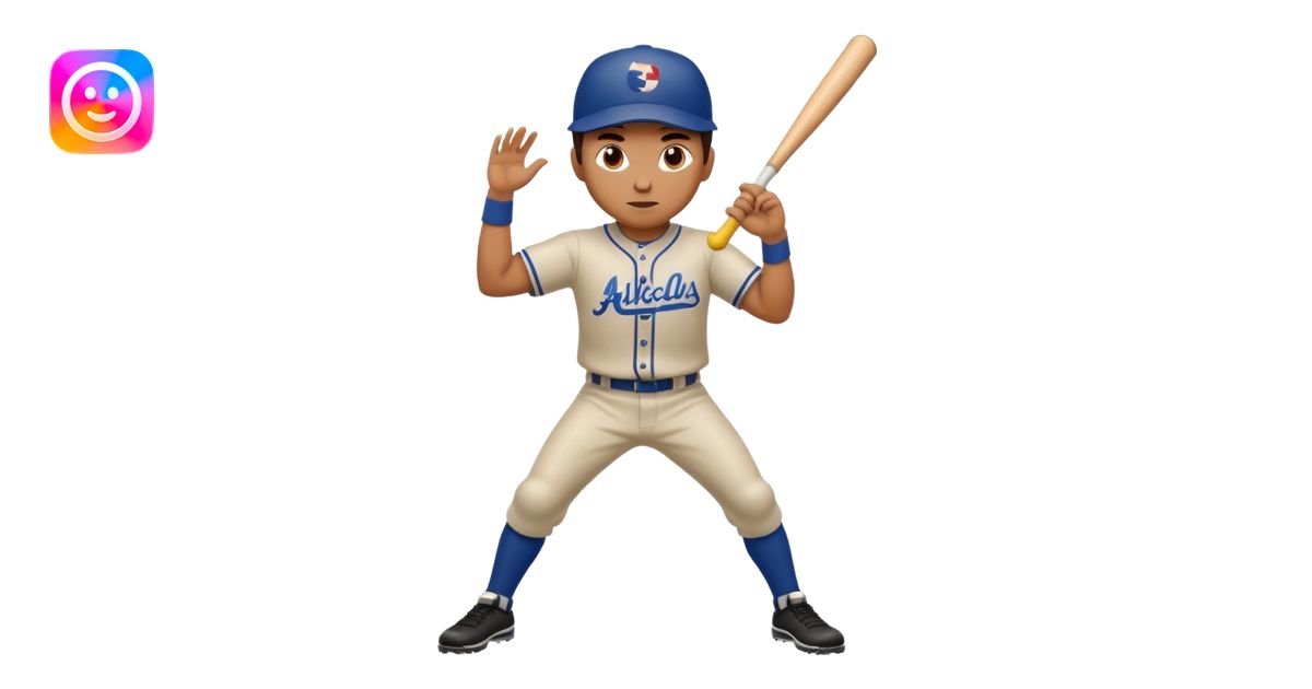 Baseball Player Center Fill emoji | AI Emoji Generator