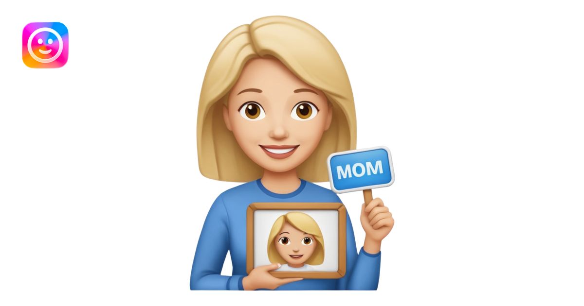 mom holding share sign emoji | AI Emoji Generator