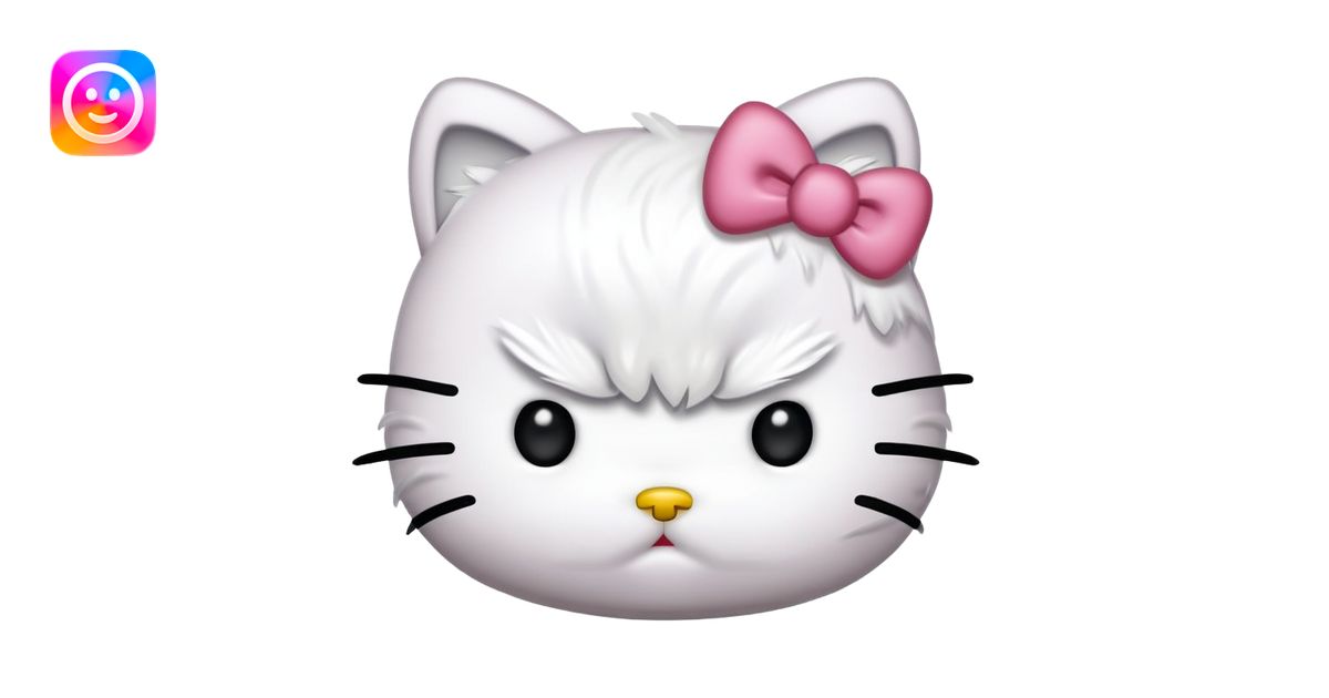 Angry hello kitty emoji | AI Emoji Generator
