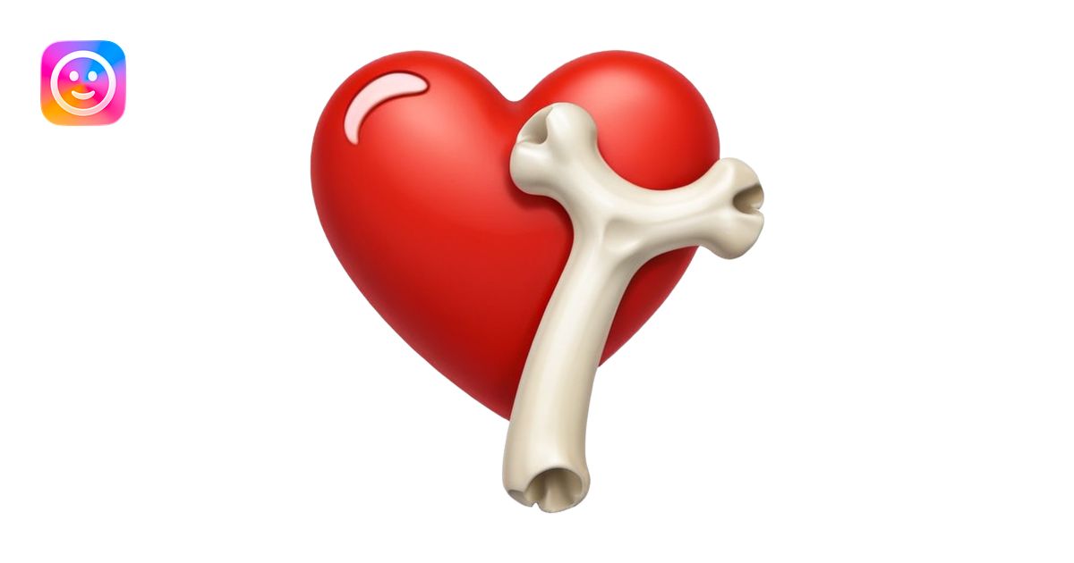 red heart emoji with a bone through it emoji | AI Emoji Generator