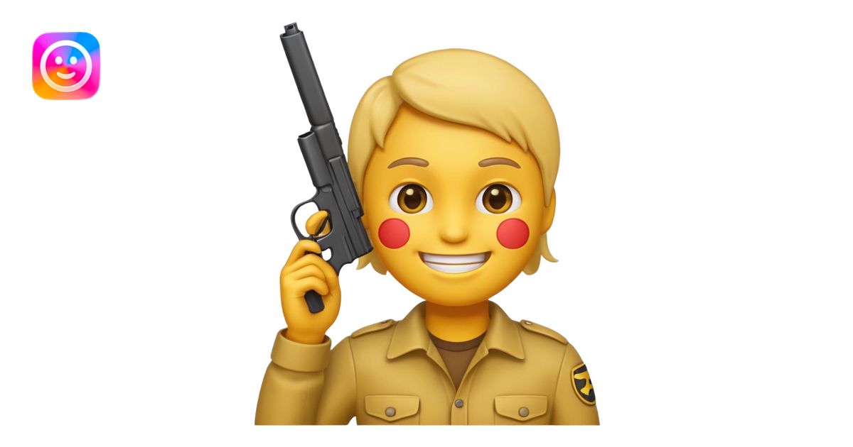 Create a smiling face emoji that’s holding a gun aimed to their ...