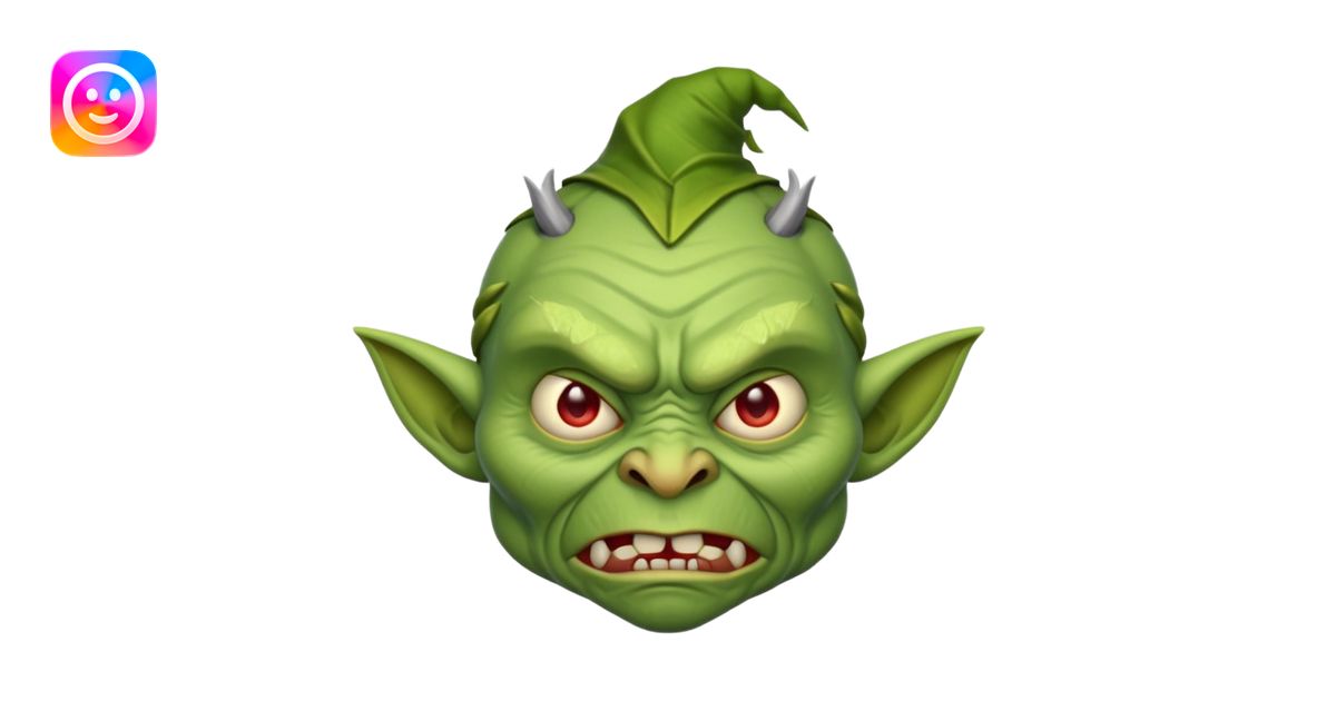 angry goblin, wrinkled face emoji | AI Emoji Generator