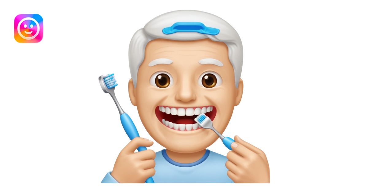 Denture teeth brush emoji | AI Emoji Generator
