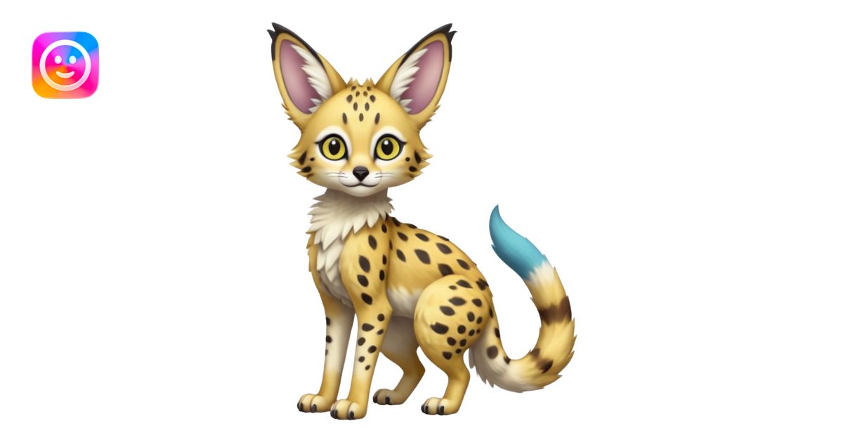Big-eared big-eyed cute realistic animalistic feral digitigrade 4 ...