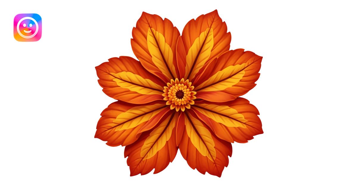 An autumn flower with orange-red leaves curling gently.