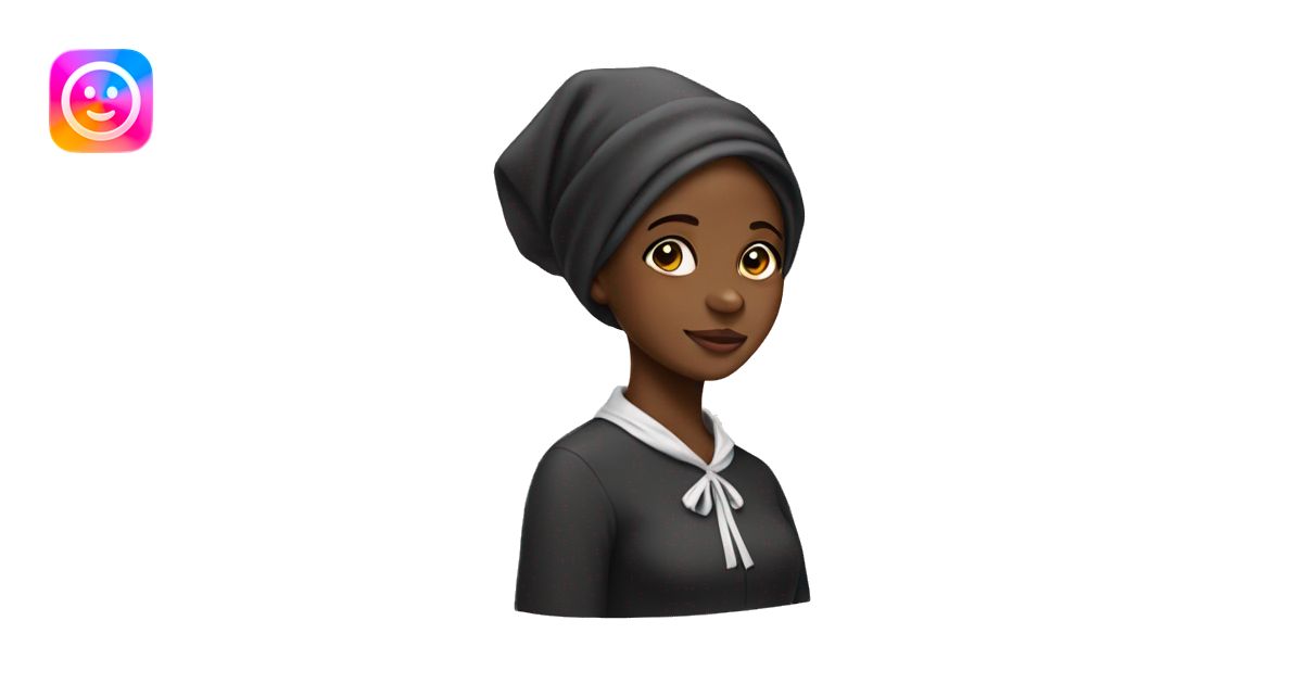Black girl with bonnet emoji | AI Emoji Generator