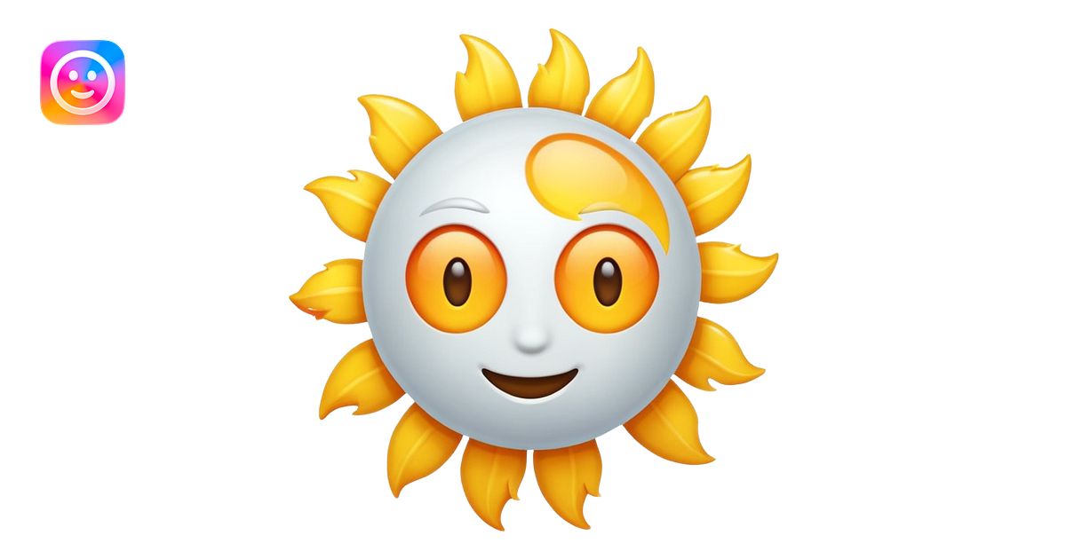 sun without any face. but white colored emoji | AI Emoji Generator