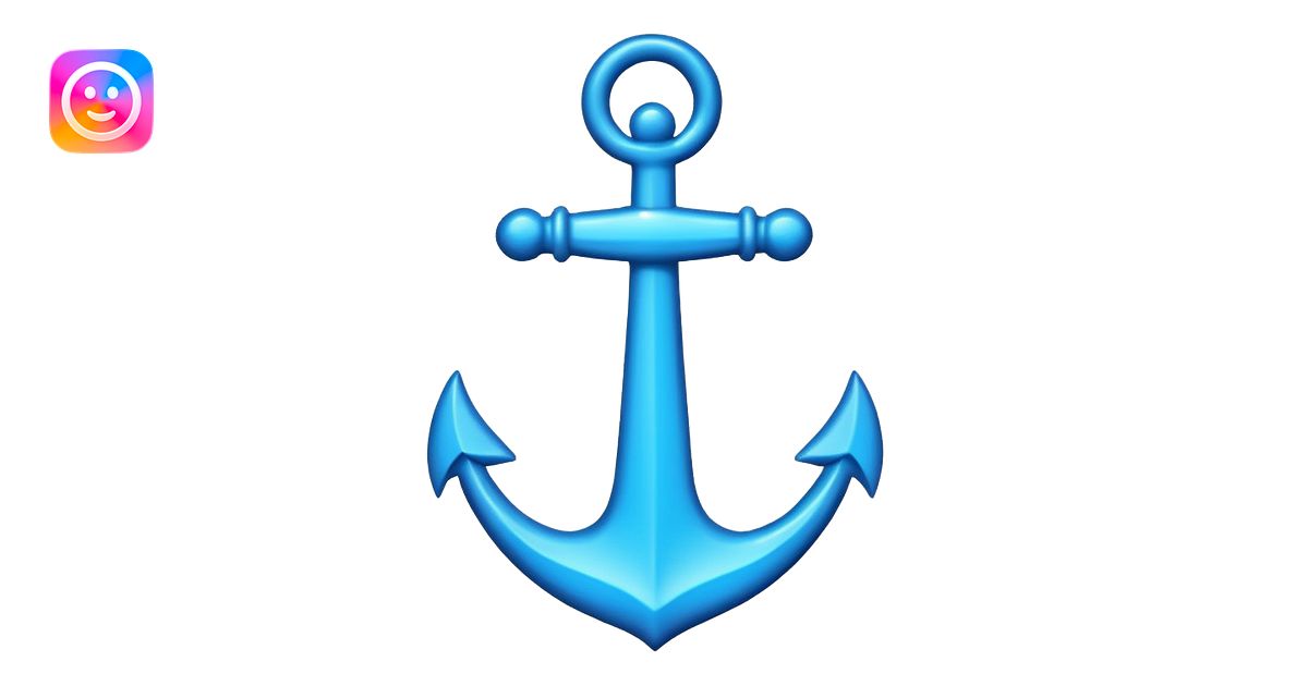 A neon anchor line drawing emoji | AI Emoji Generator