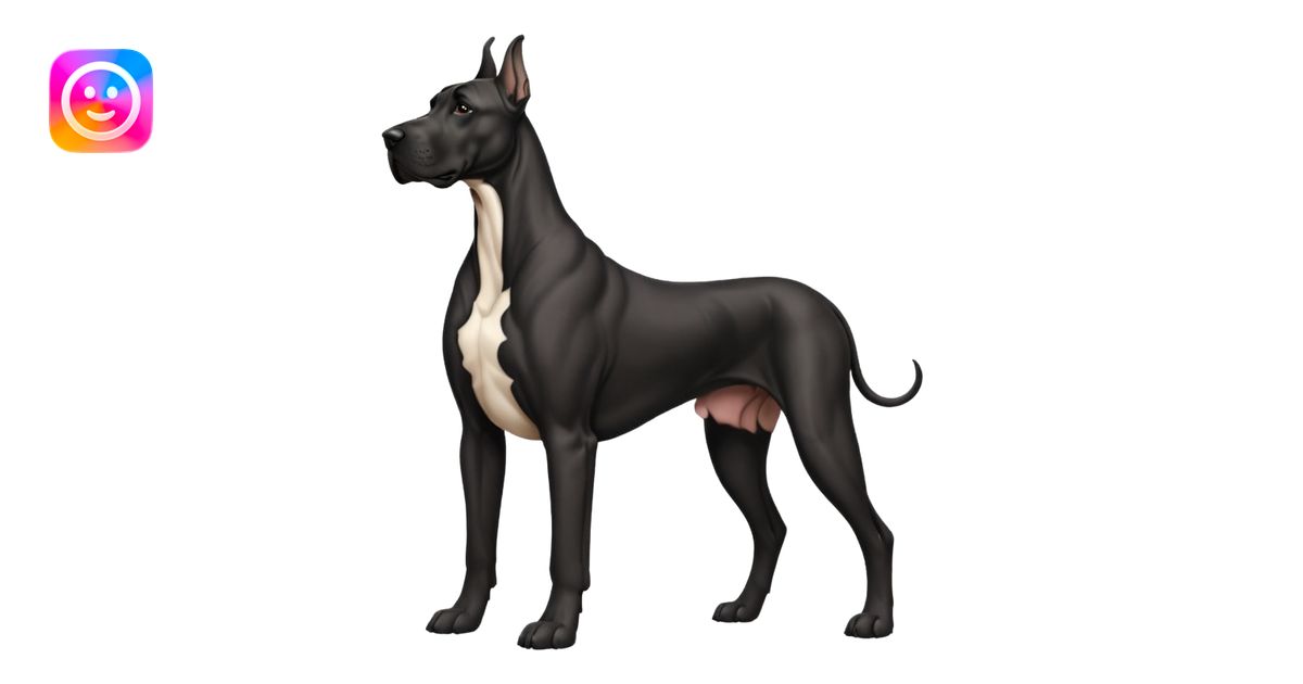 Black Male Great Dane with cropped ears in a show stance emoji | AI ...