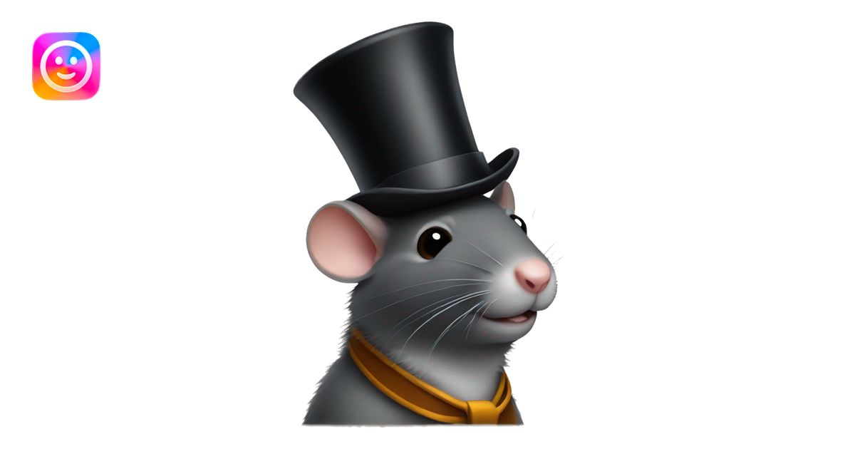 A rat with a top hat emoji | AI Emoji Generator