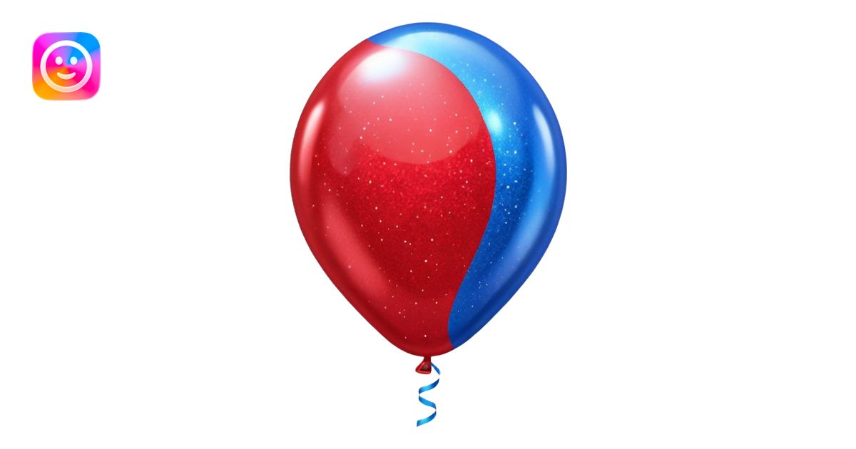 glitter red and blue baloon emoji | AI Emoji Generator