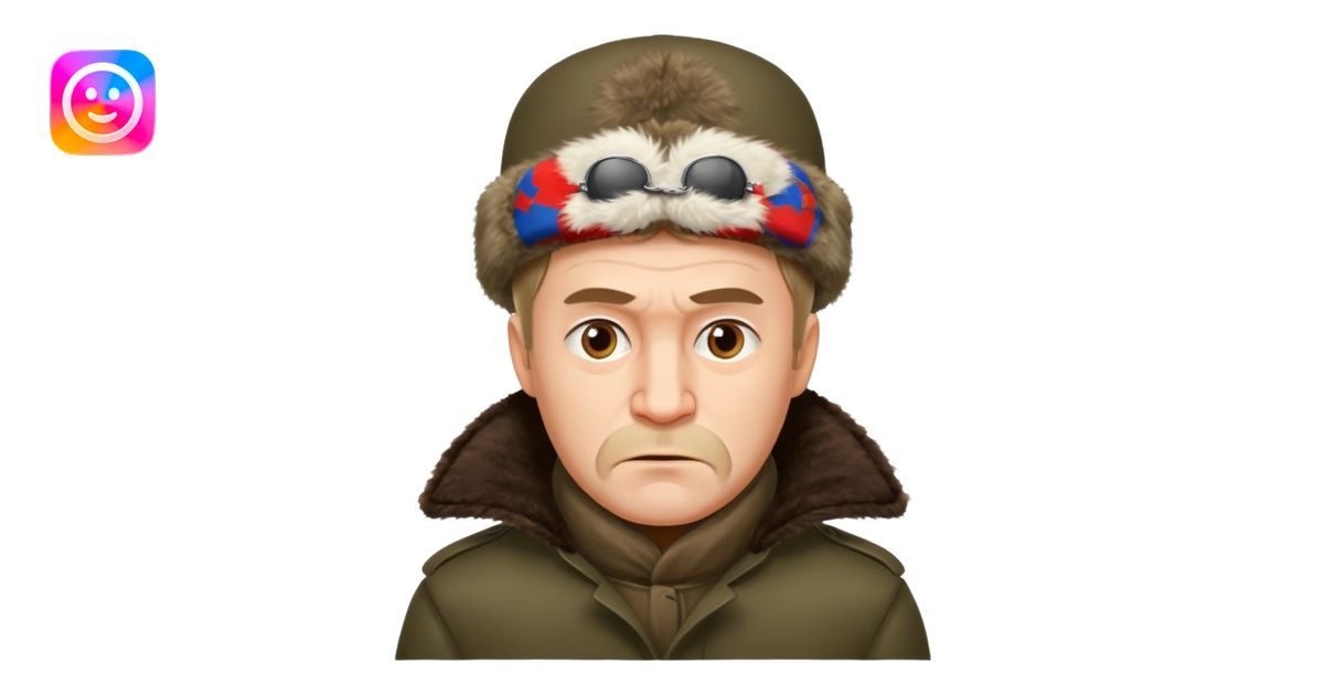crazy russian man with ushanka emoji | AI Emoji Generator