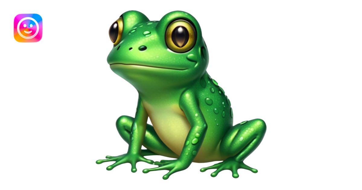 Glitter Green Frog chibi emoji | AI Emoji Generator